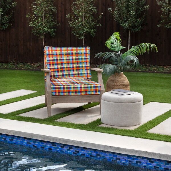Sorra Home Sunbrella Multi Colored Check Indoor Outdoor Corded Deep Seating Cushion Set On Sale Bed Bath Beyond 38400980